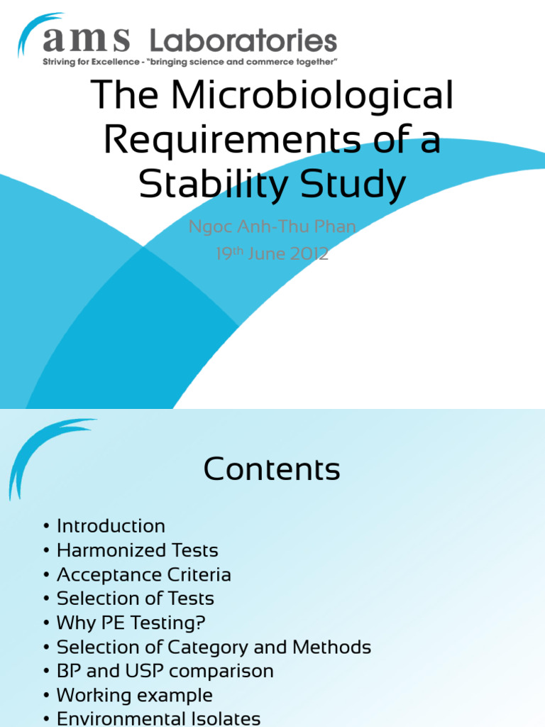 The Microbiological Parameters in Establishing Stability Study Protocol by Thu Phan Manager of ...