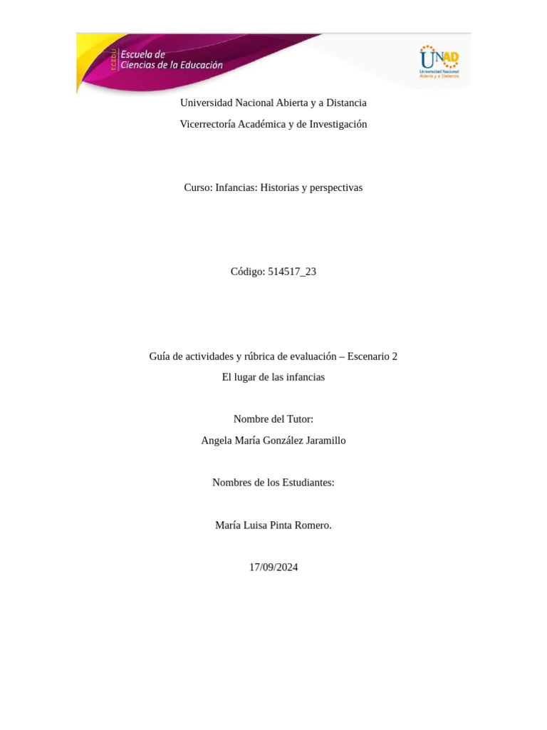 Escenario 2 El lugar de las infancias Maria | PDF