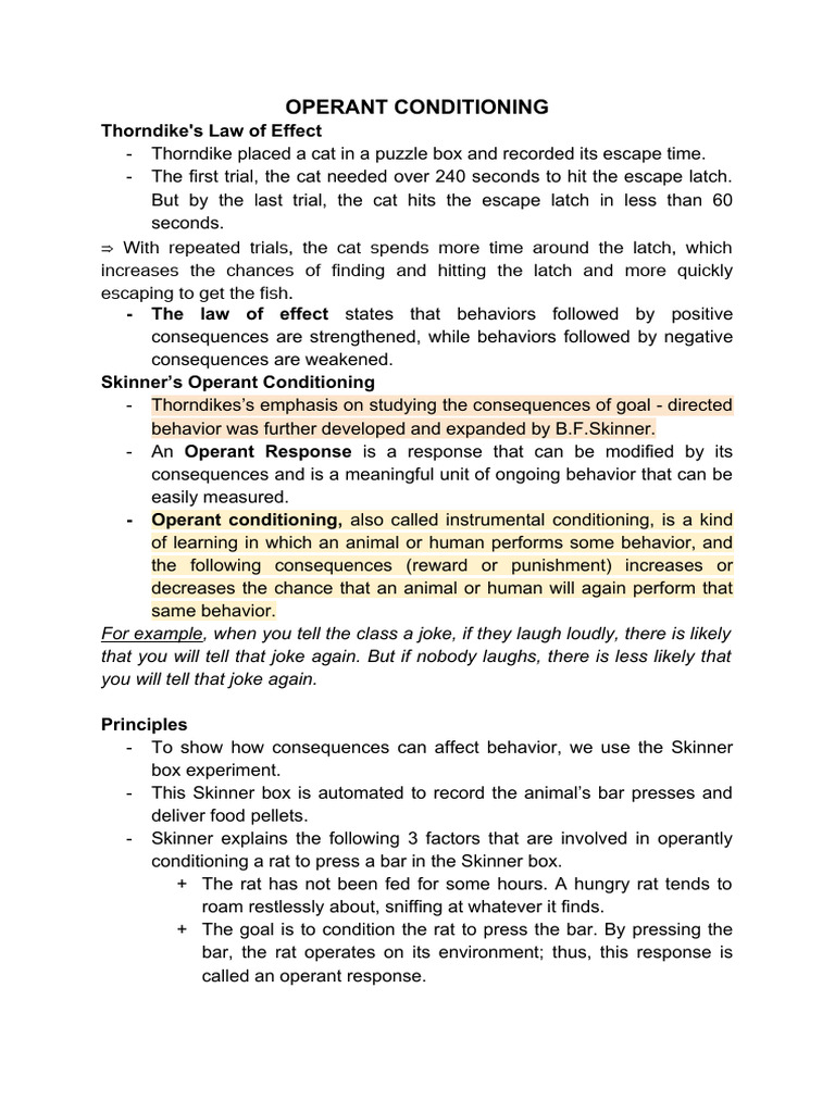 OPERANT CONDITIONING Thanh Tam | PDF