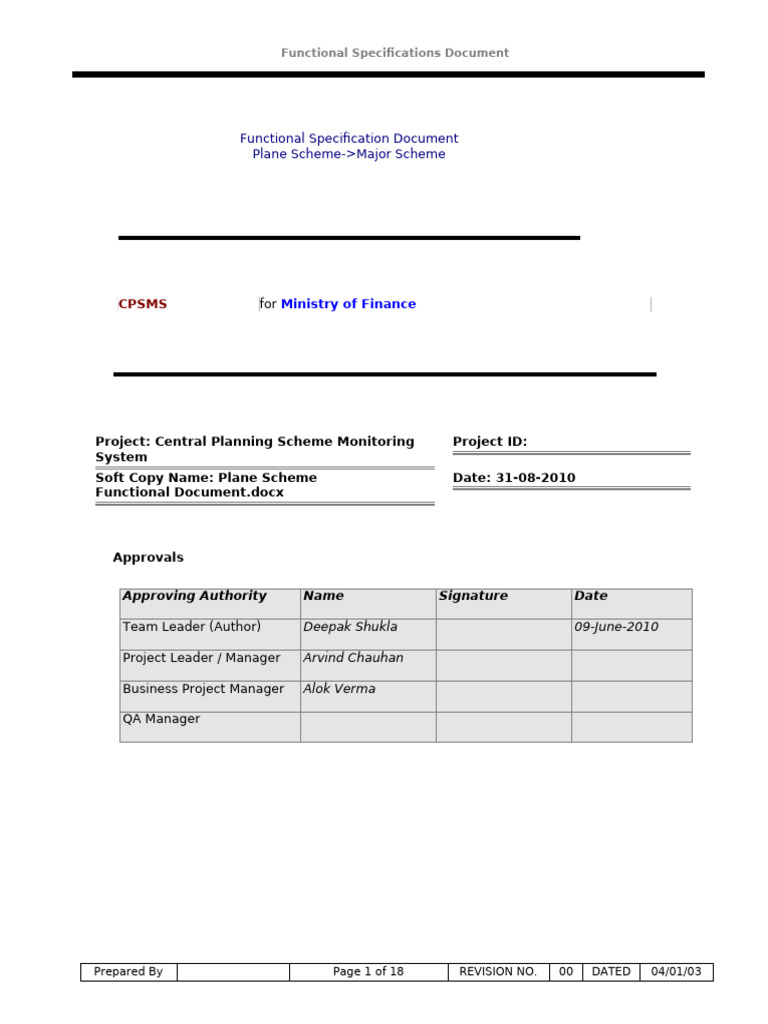 SchemeGBE - Advances Functional Specification Document v1.0 - 23a7be | PDF