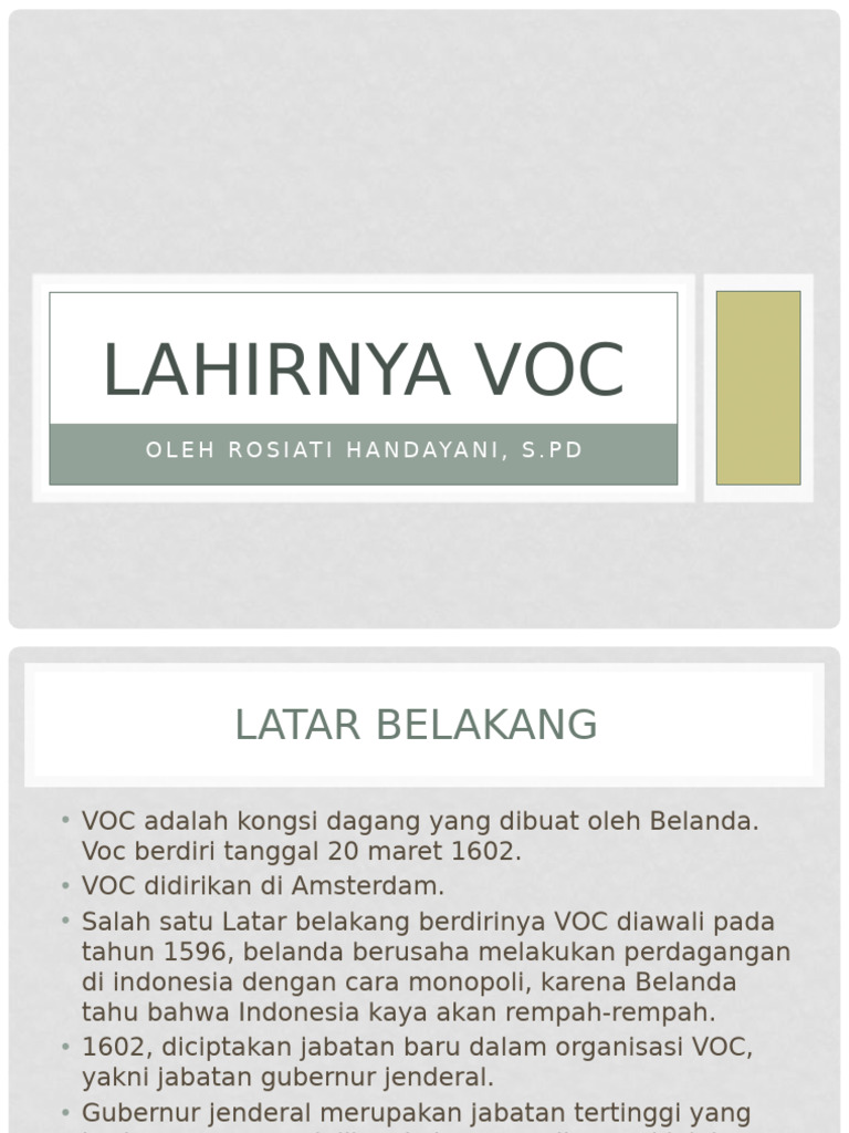 Lahirnya Voc | PDF