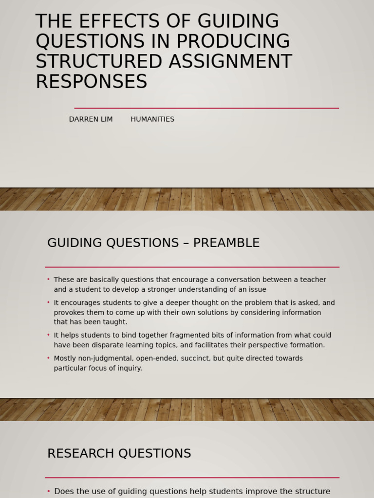 The Effects of Guiding Questions in Producing Structured | PDF