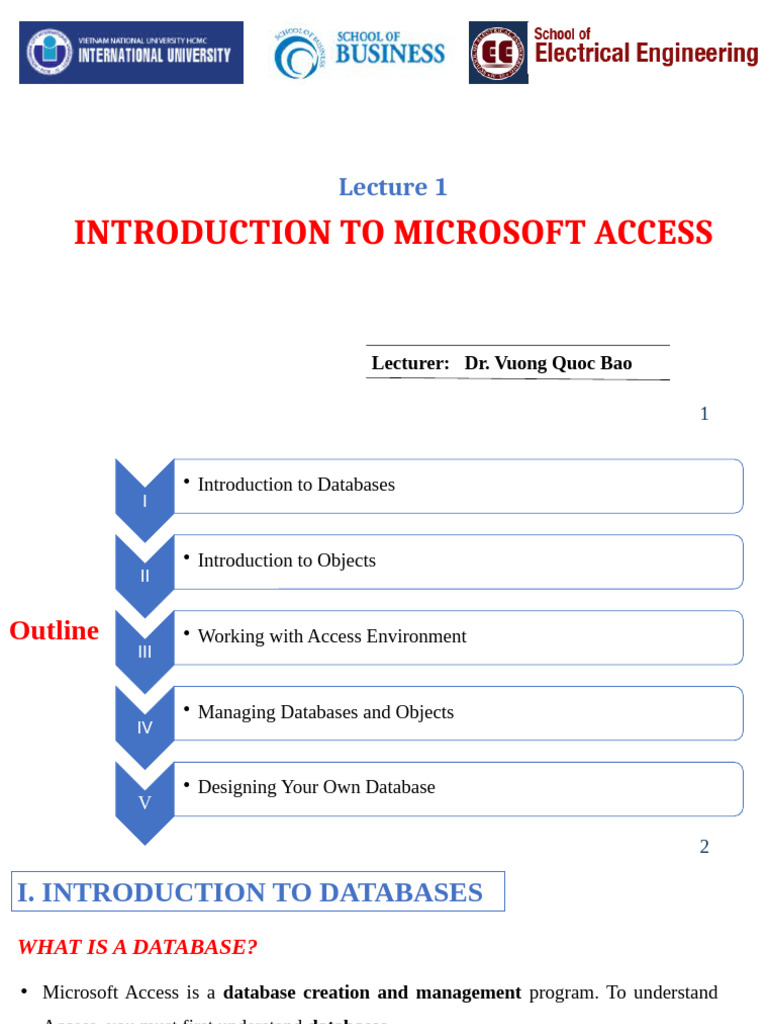 VQBAO - Access - Lecture 1 | PDF
