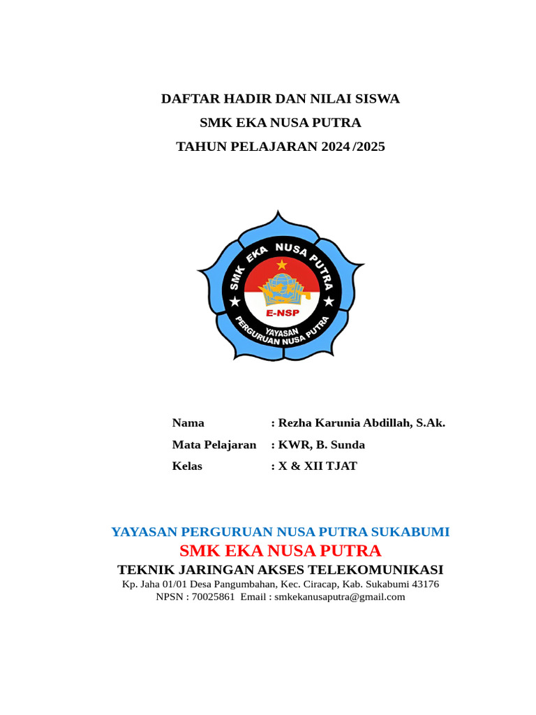Cover Absen Pegangan Guru | PDF
