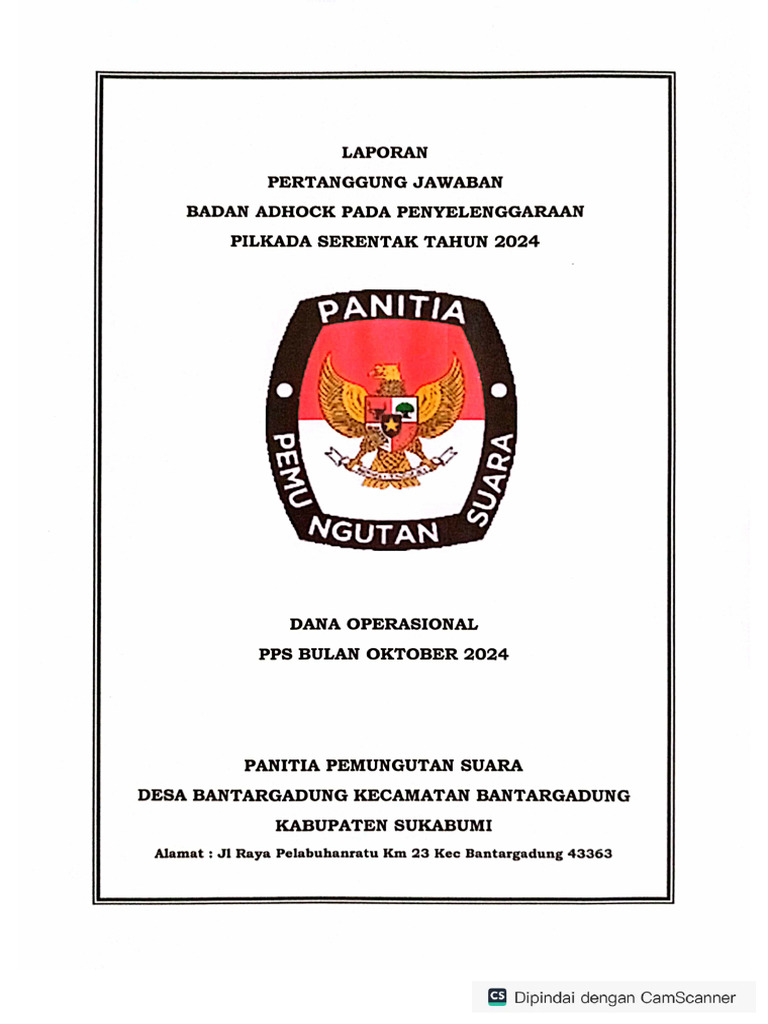 LPJ Op Bulan Oktober Pps Bantargadung | PDF