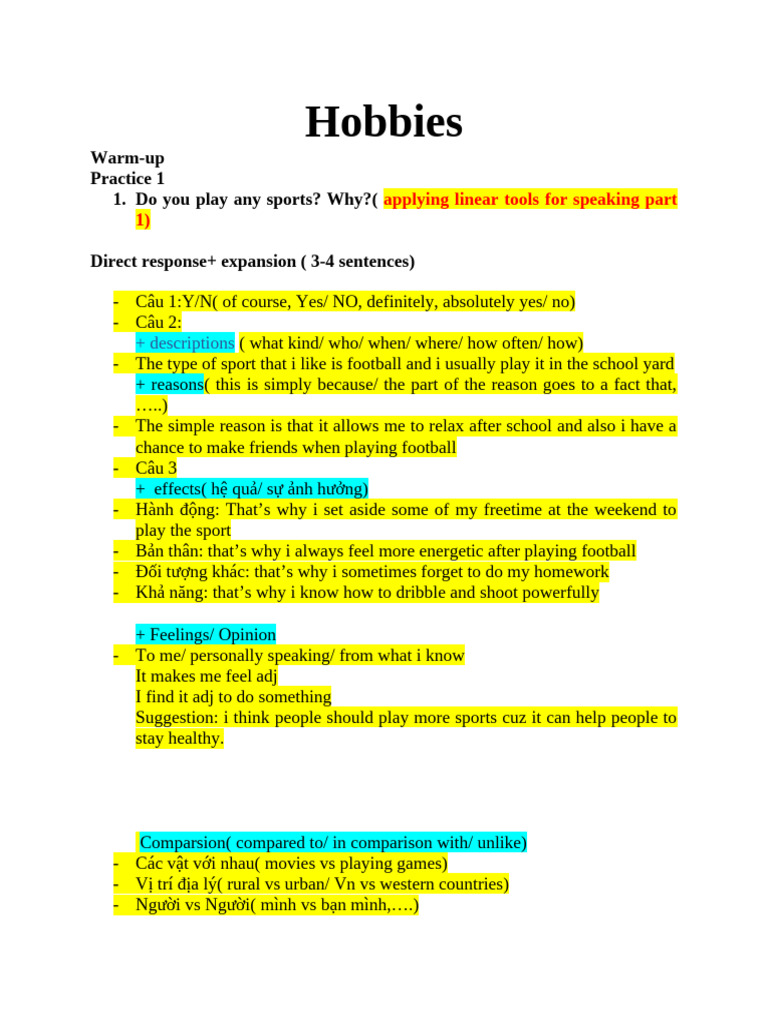 Lesson 5 - Hobbies | PDF