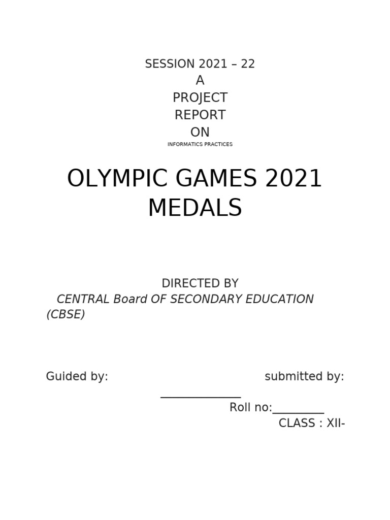 OLYMPIC GAMES 2021 MEDALS 1 | PDF