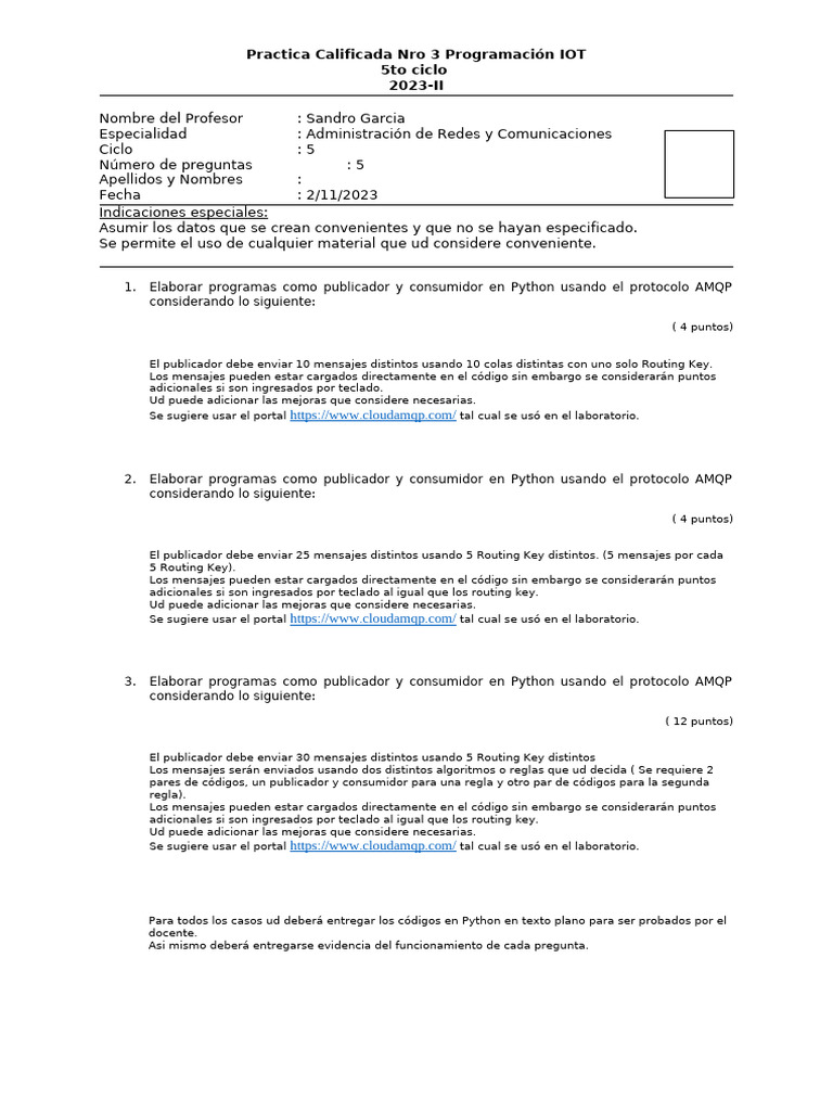 Practica Nro 3 - 2023-2 | PDF