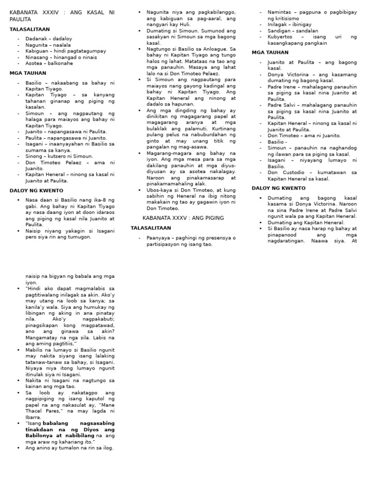 Filipino Report El Fili 34 35 1 | PDF
