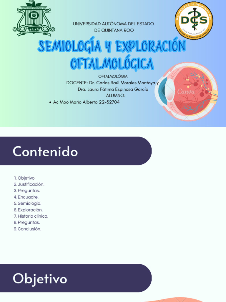 Semiología y Exploración Oftalmologíca. Ac Moo Mario Alberto | PDF ...