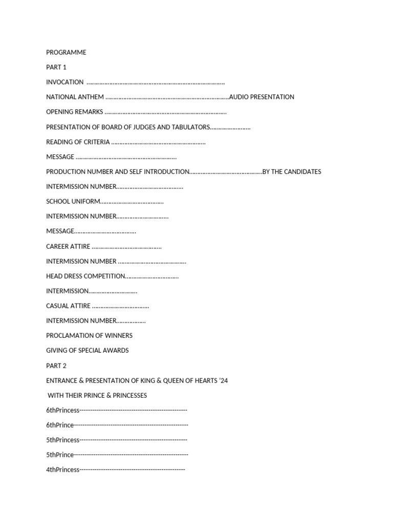 KING-QUEEN-24-PROGRAMME | PDF