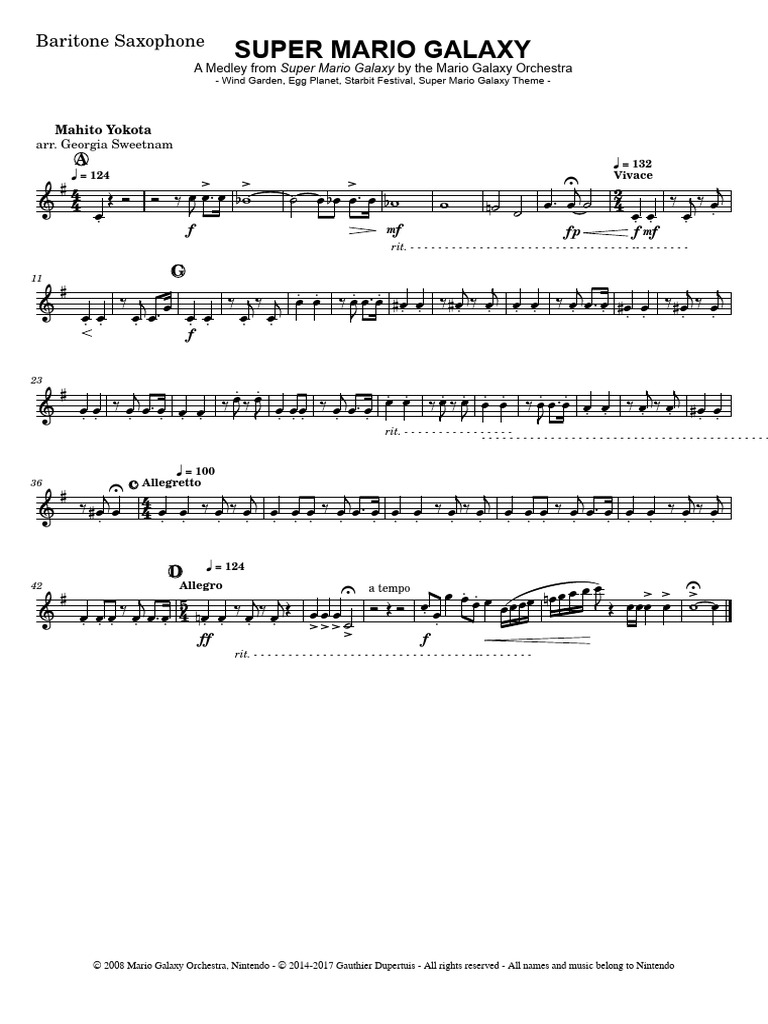 Super Mario Conducting Arrangement-Baritone - Saxophone | PDF