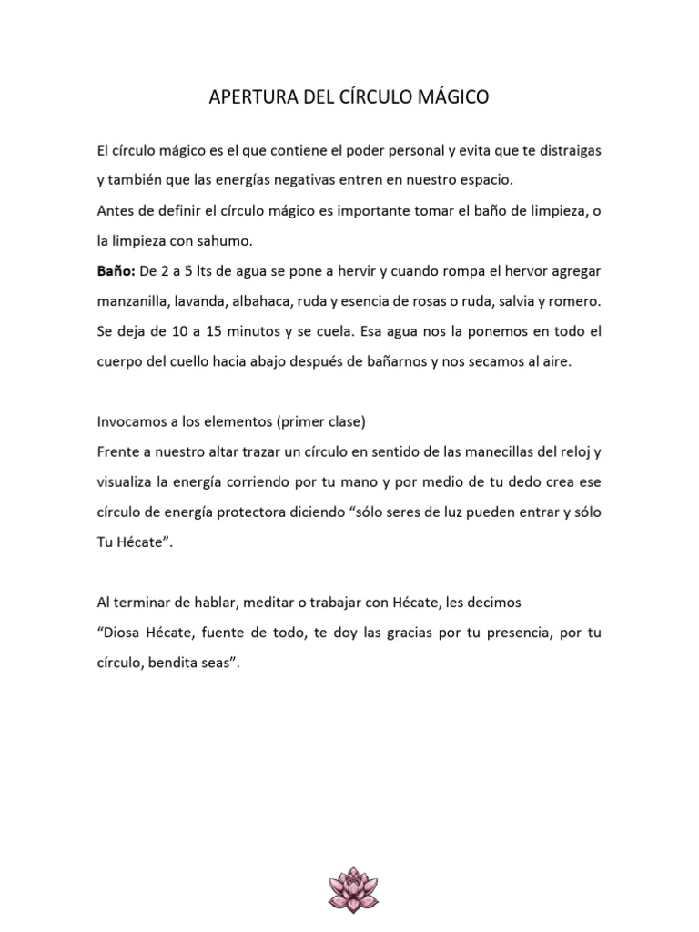 APERTURA DEL CÍRCULO MÁGICO | PDF