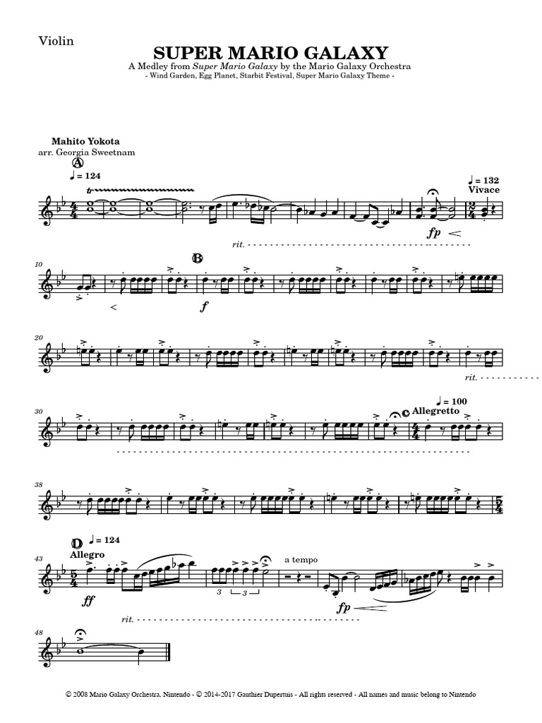 Super Mario Conducting Arrangement-Violin | PDF