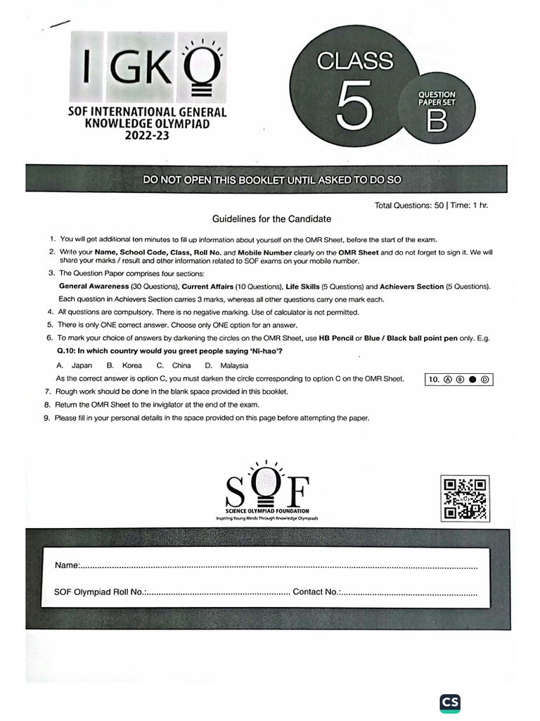 5120346-Igko Class 5 2022 | PDF