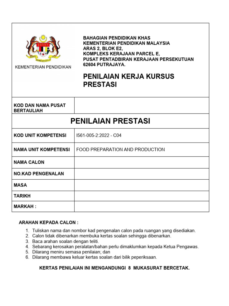 Contoh Skema Prestasi | PDF