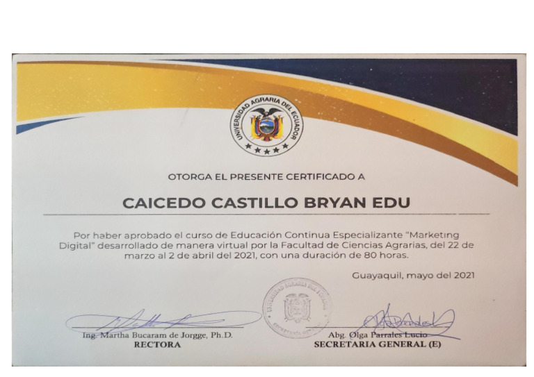 Certificado de Curso 1 | PDF