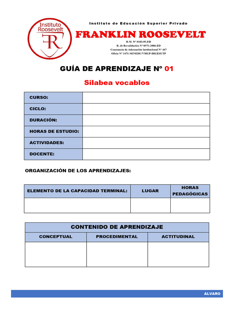 Guía de Aprendizaje #01 | PDF