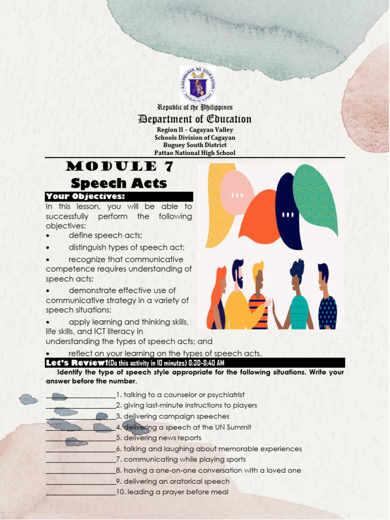 Oral Communication Speech Acts | PDF | Human Communication | Career ...