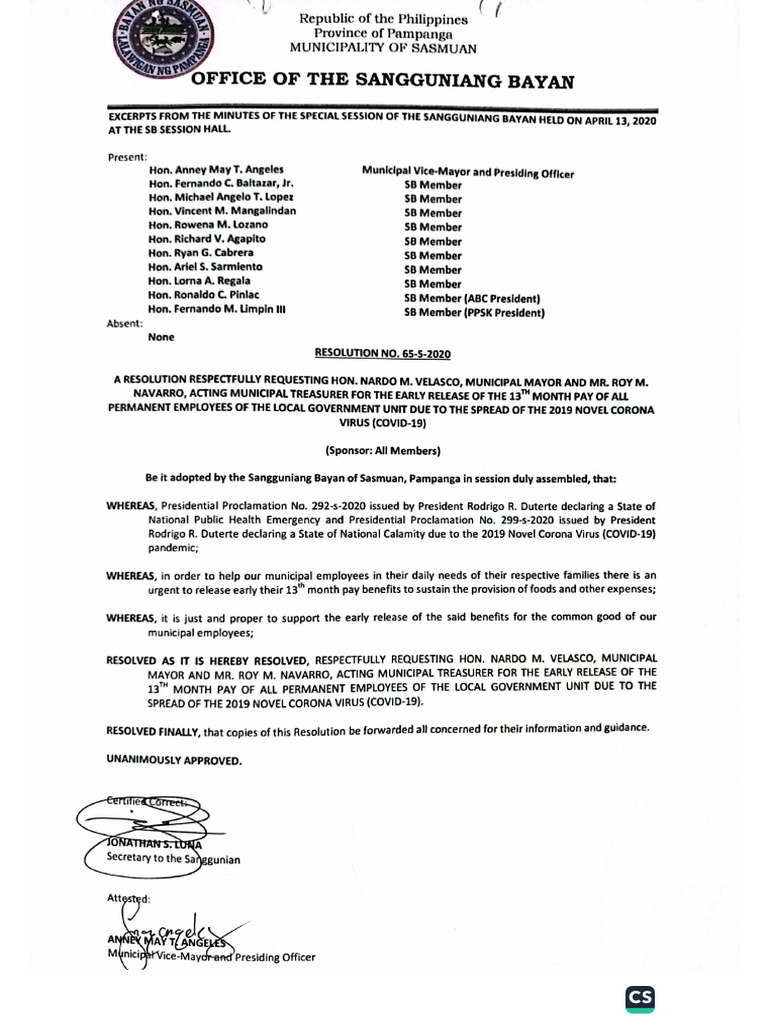 SASMUAN Reso 65 2020 | PDF