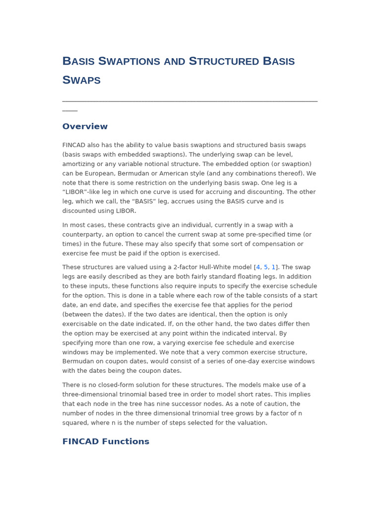 Basis Swaptions and Structured Basis Swaps | PDF