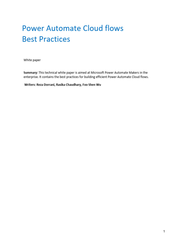 Power Automate Best Practices | PDF