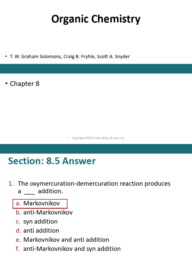 Organic Chemistry: T. W. Graham Solomons, Craig B. Fryhle, Scott A ...