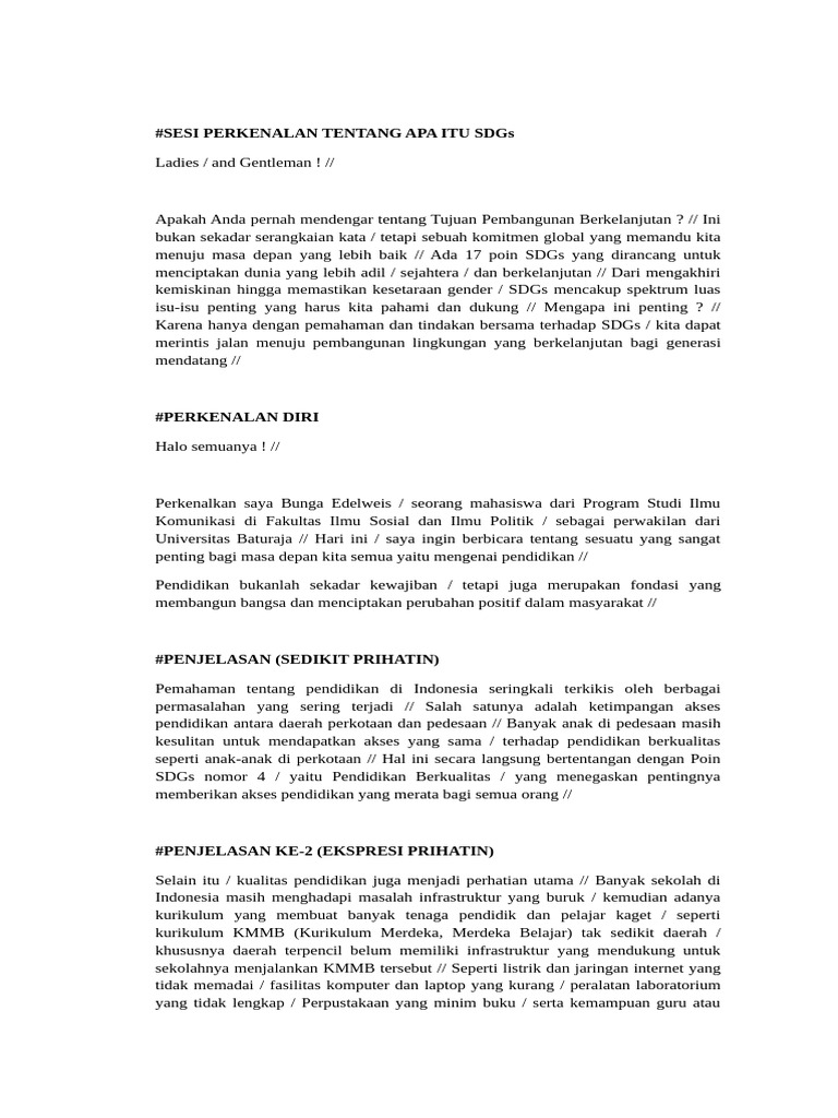 Teks Presentasi Bahasa Inggris | PDF