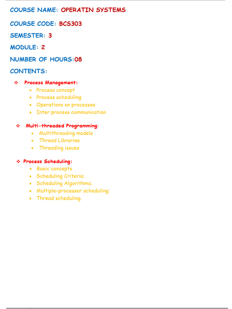 Module 2 Os | PDF