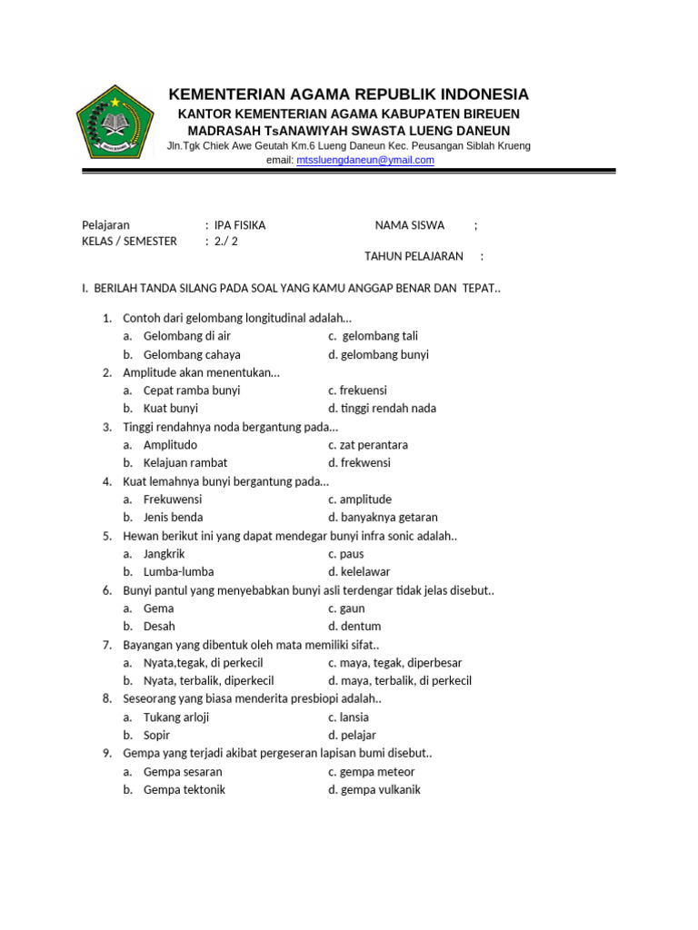 Pelajaran IPA fISIKA Kelas 2 Darmiati 2024 | PDF