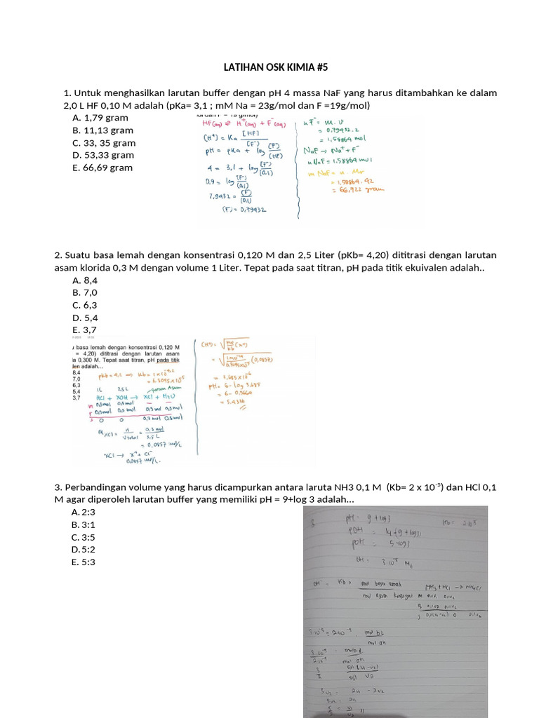 Latihan OSK KIMIA 5 | PDF