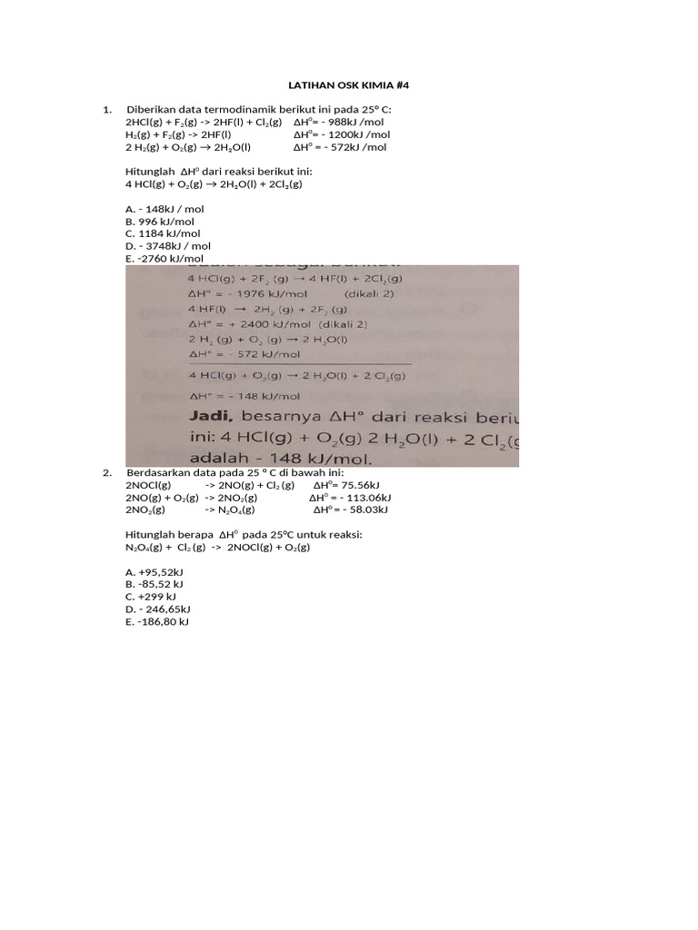 LATIHAN OSK KIMIA #4 | PDF