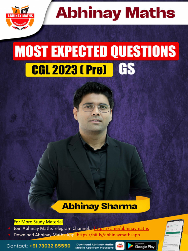 Most Expected Questions GS (Abhinay Maths) | PDF