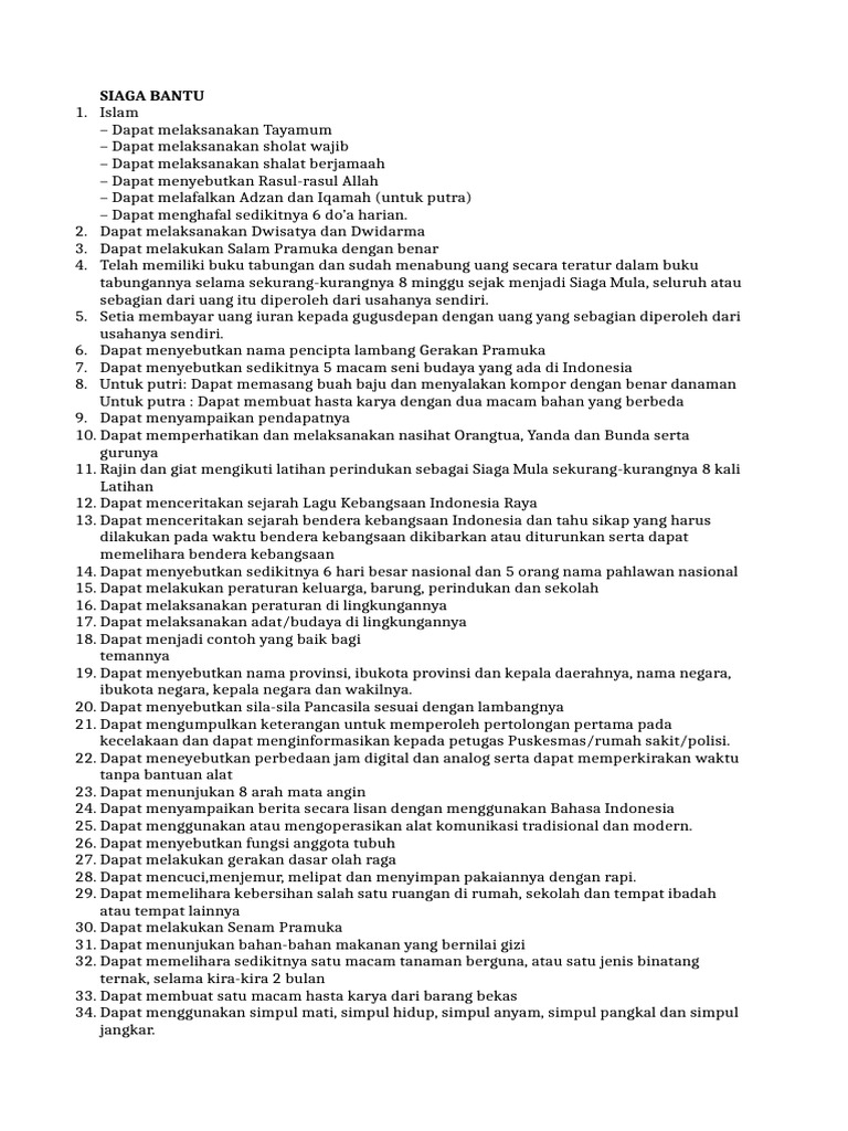 Materi Ujian Sku Siaga Bantu | PDF