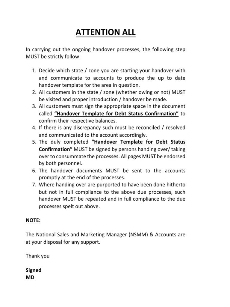 Handover Procedures | PDF