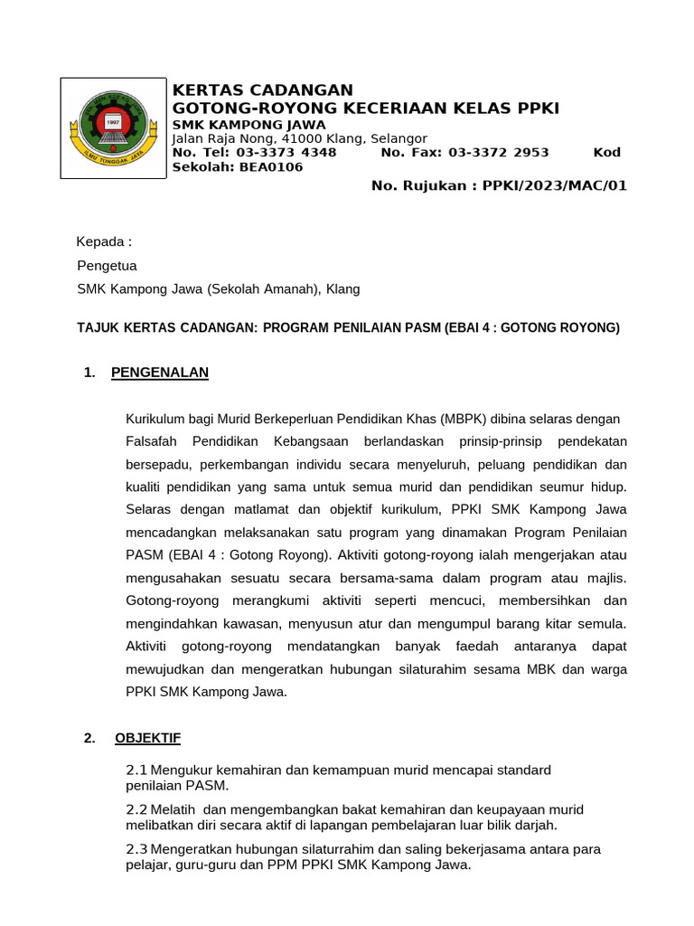 Kertas Kerja Program Penilaian Pasm Pdf