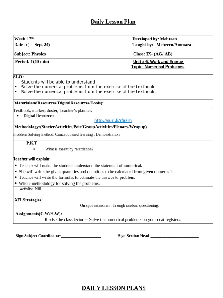 Lesson Plan of Density and Temperature (Week 1-1 | PDF