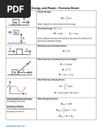 Work, Energy, and Power Formulas | PDF | Force | Potential Energy