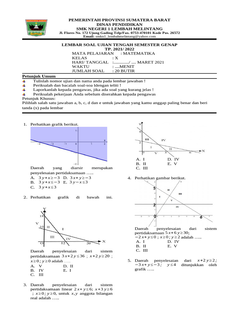 Soal SMT Genap Kelas X Tp. 2023-2024 | PDF