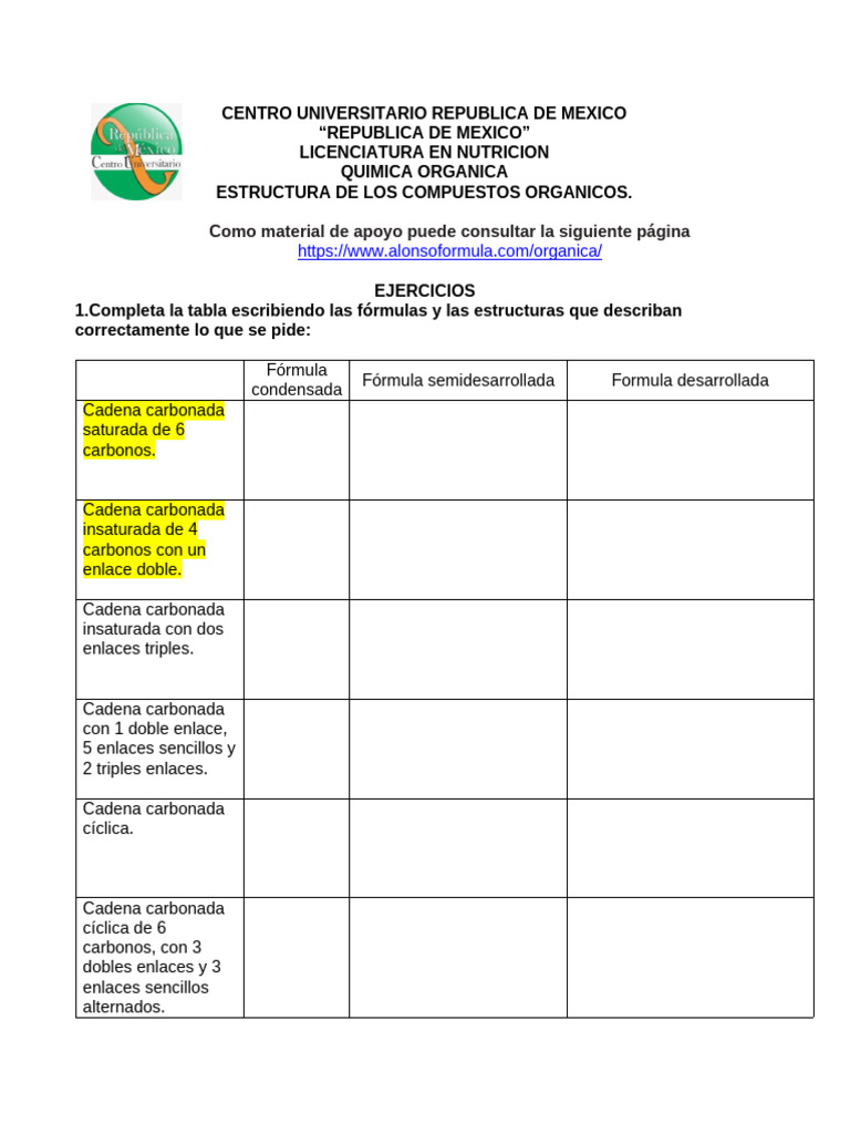 Act 2 Estructuras quimicas organicas | PDF
