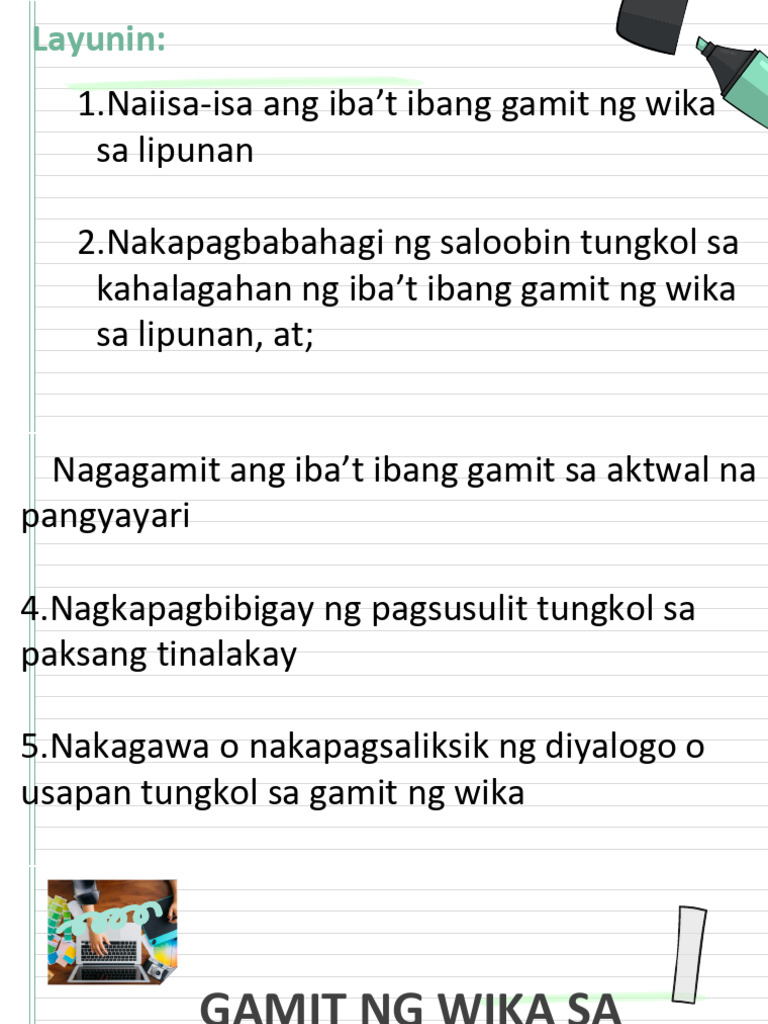 Gamit NG Wika Sa Lipunan | PDF