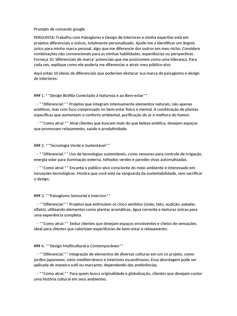 Prompts de Comando Google | PDF