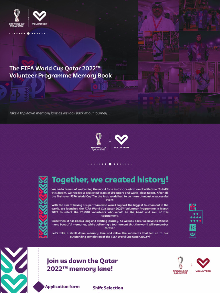 The FIFA World Cup Qatar 2022 - Volunteer Programme Memory Book | PDF