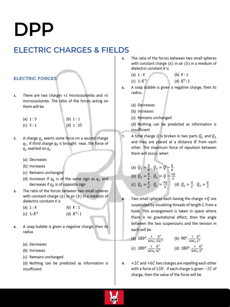 Electric Charges & Field DPP | PDF