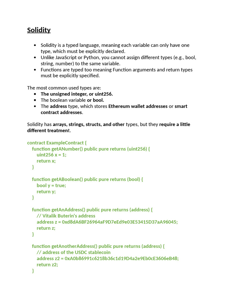Solidity Notes Pdf