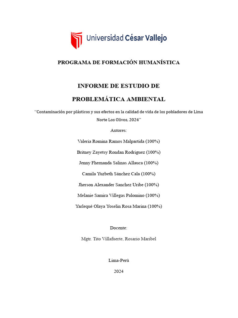 Informe de Tutoría V - Grupo 7 | PDF