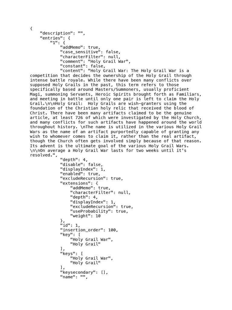 Main Fate Go Lore World Info | PDF