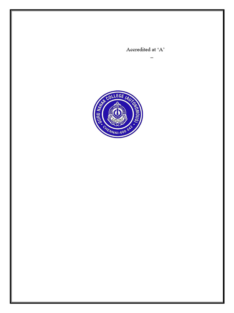 Guru Nanak College (Autonomous) : Syllabus | PDF