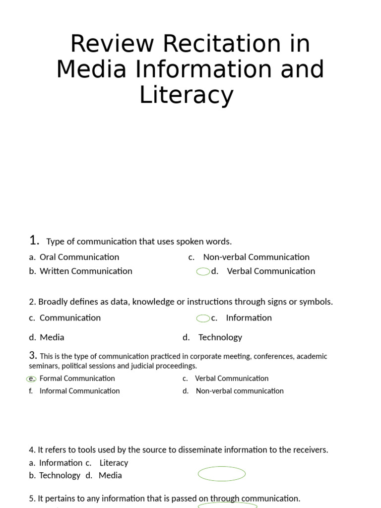 Review Recitation in Media Information and Literacy | PDF ...