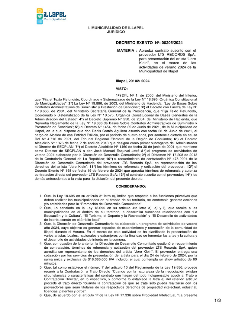 Contrato Presentacion Jere Klein | PDF